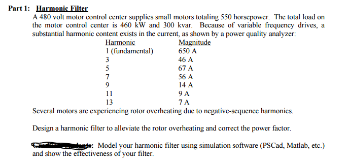 Solved A 480 volt motor control center supplies small motors | Chegg.com