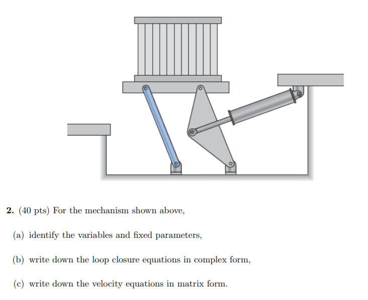 Solved 2. (40 pts) For the mechanism shown above, (a) | Chegg.com