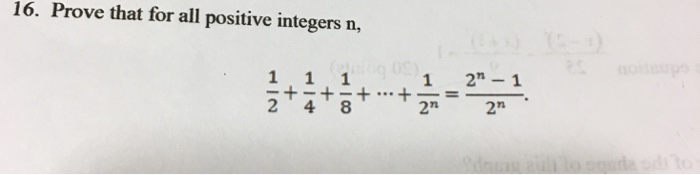 Solved Prove that for all positive integers n, 1/2 + 1/4 | Chegg.com