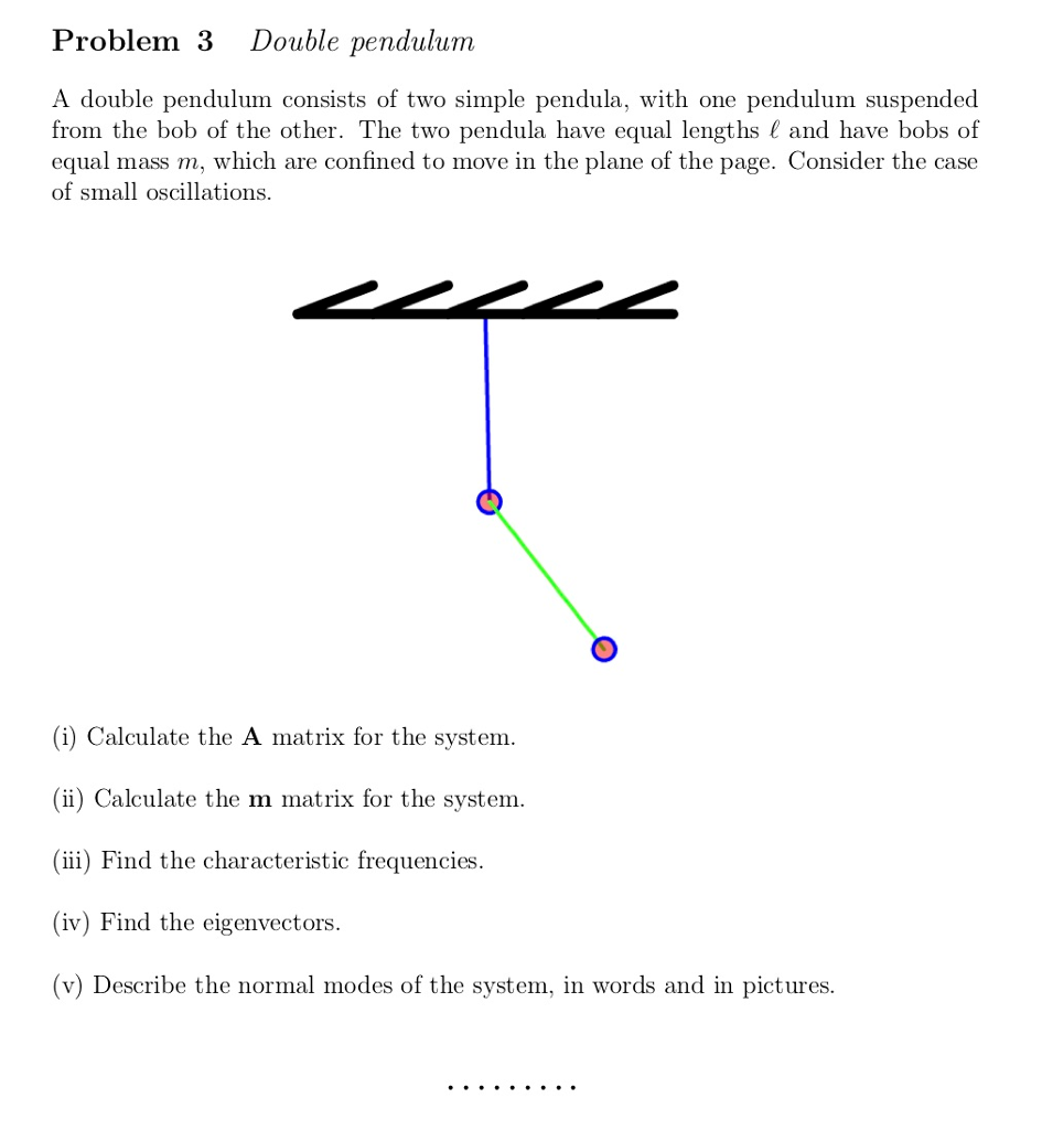 Solved Problem 3 Double pendulum A double pendulum consists | Chegg.com Solved Problem 3 Double pendulum A double pendulum consists | Chegg.com