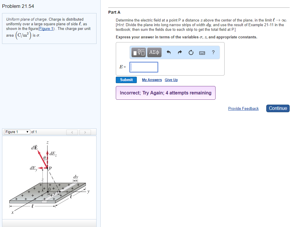 Solved Uniform plane of charge. Charge is distributed | Chegg.com