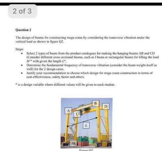 The design of beams for constructing mega crane by | Chegg.com