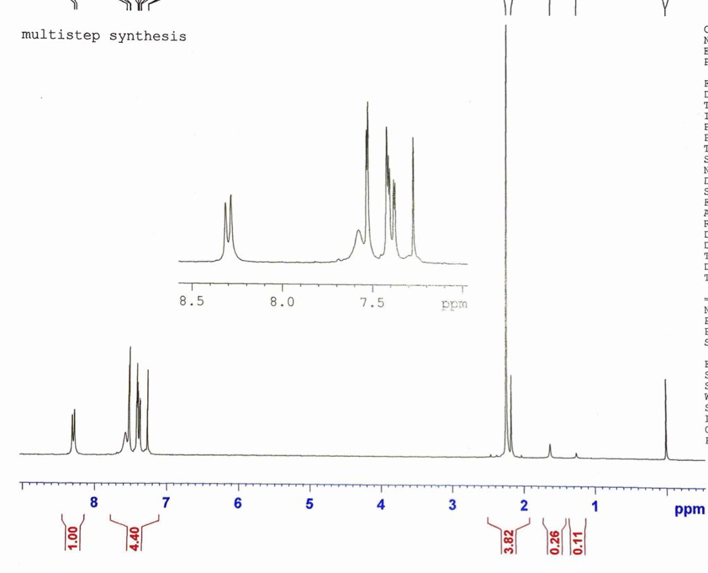 Solved multistep synthesis 8.5 8.0 7.5 ppm OI TO ppm | Chegg.com