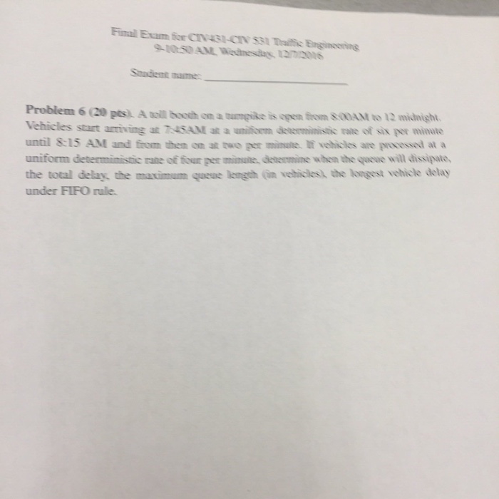 Solved A toll booth on a is open from 8:00 AM to 12 | Chegg.com