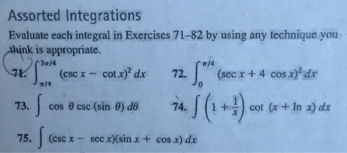 Solved Assorted Integrations Evaluate each integral in | Chegg.com