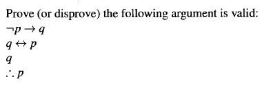 Solved Prove (or disprove) the following argument is valid: | Chegg.com