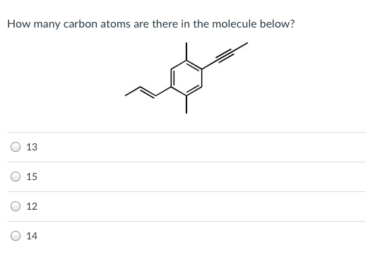 Solved How many carbon atoms are there in the molecule | Chegg.com