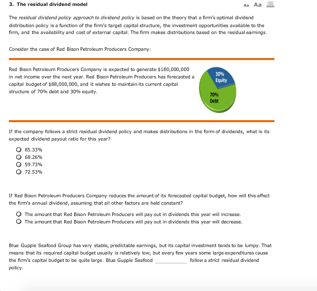 Solved 3. The residual dividend model The residual dividend | Chegg.com Solved 3. The residual dividend model The residual dividend | Chegg.com