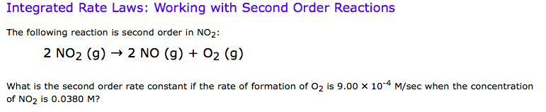 Solved Integrated Rate Laws: Working with Second Order | Chegg.com