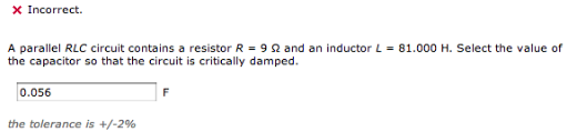 Solved A parallel RLC circuit contains a resistor R = 9 Ohm | Chegg.com