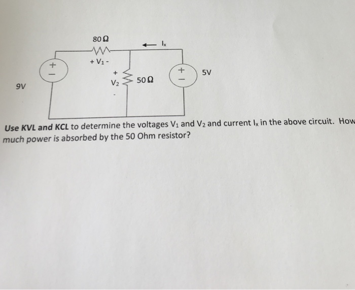Solved Use K V L and K C L to determine the voltages V1 and | Chegg.com