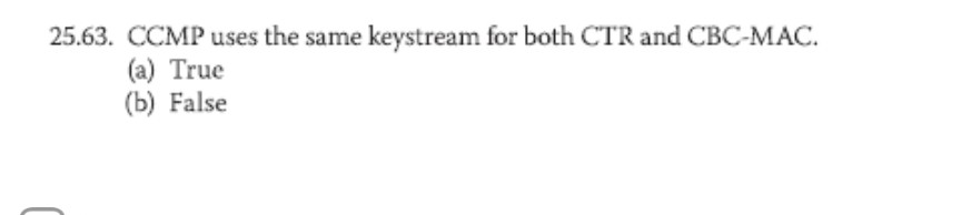 Solved 25.63. CCMP uses the same keystream for both CTR and | Chegg.com