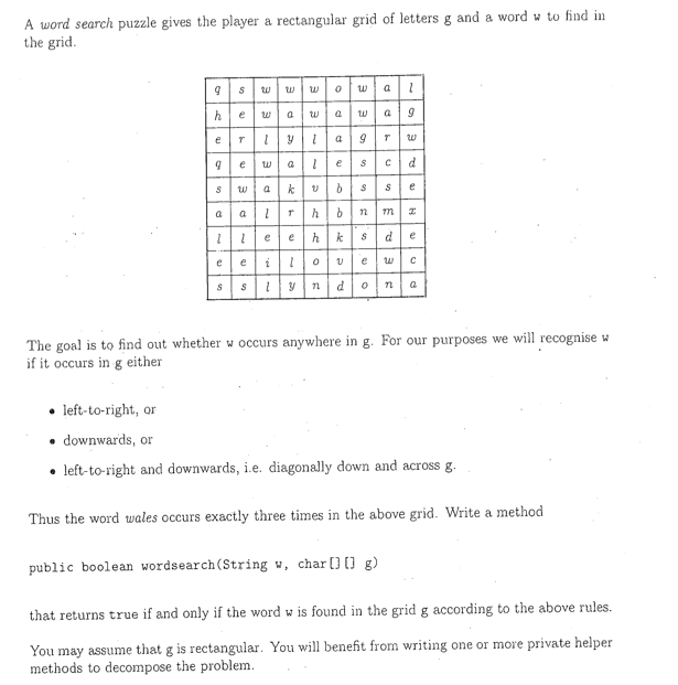 Solved A word search puzzle gives the player a rectangular | Chegg.com