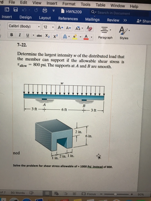 Solved Determine the largest intensity w of the distributed | Chegg.com