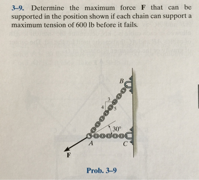 Solved 3-9. Determine the maximum force F that can be | Chegg.com Solved 3-9. Determine the maximum force F that can be | Chegg.com