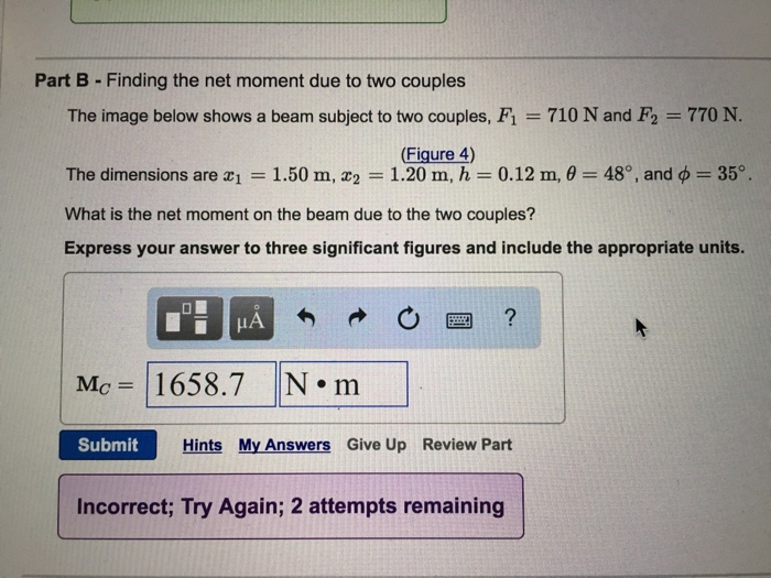 Solved Part B - Finding the net moment due to two couples | Chegg.com Solved Part B - Finding the net moment due to two couples | Chegg.com