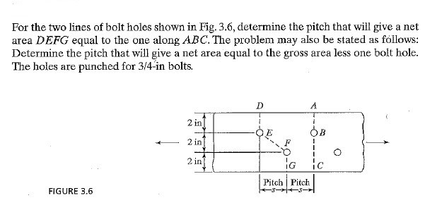 Solved For the two lines of bolt holes shown in Fig. 3., | Chegg.com