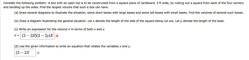 Solved Consider the following problem: A box with an open | Chegg.com