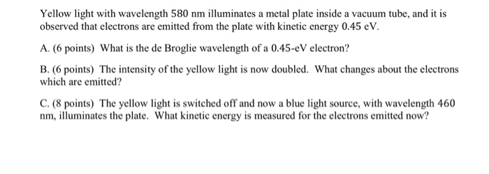 Solved Yellow light with wavelength 580 nm illuminates a | Chegg.com