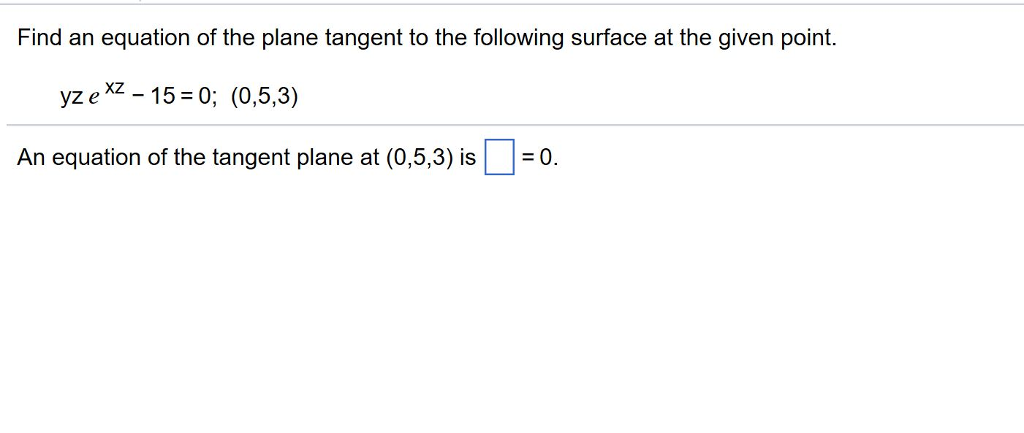 Solved Find an equation of the plane tangent to the | Chegg.com