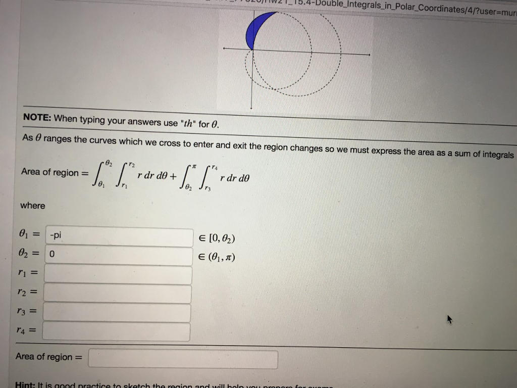 Solved As theta ranges the curves which we cross to enter | Chegg.com