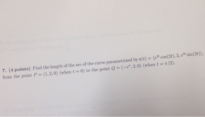 Solved Find the length of the arc of the curve parameterized | Chegg.com