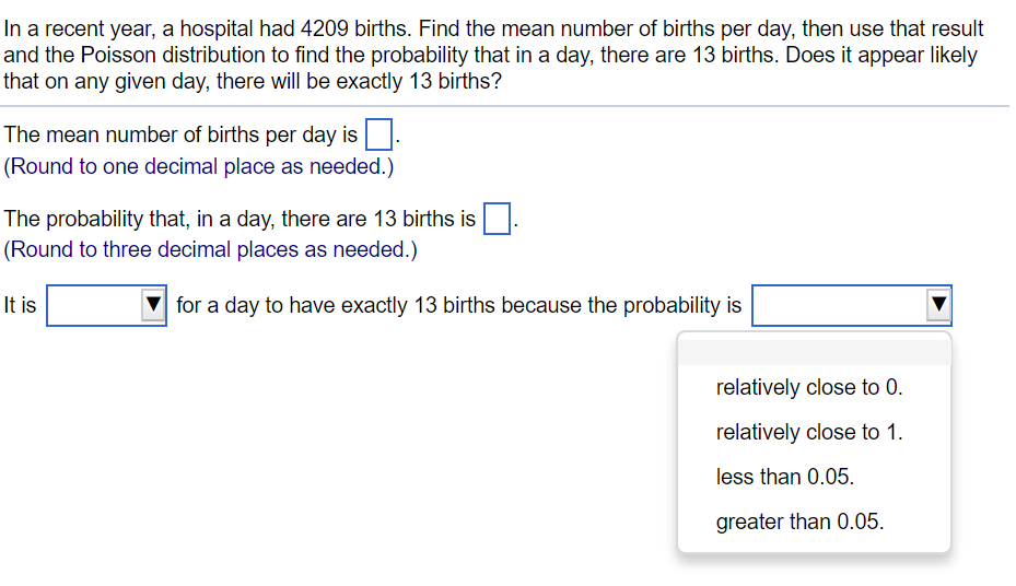 Solved it is unlikely or likely | Chegg.com