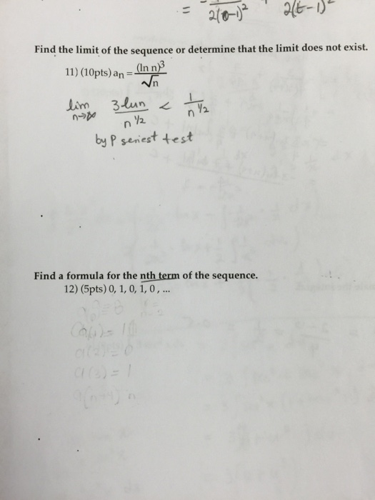 Solved Find the limit of the sequence or determine that the | Chegg.com