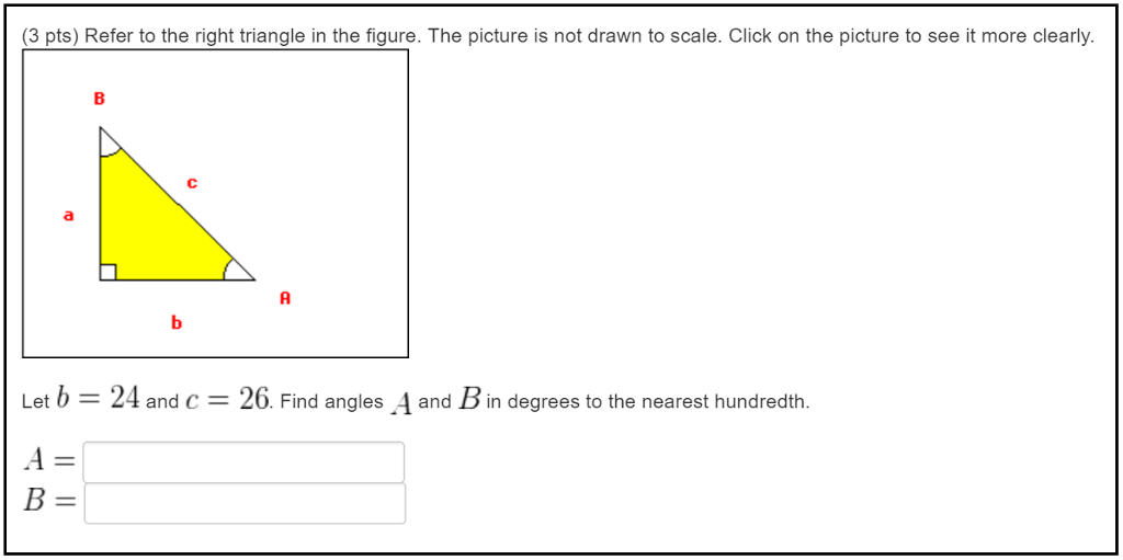 Solved (3 pts) Refer to the right triangle in the figure. | Chegg.com