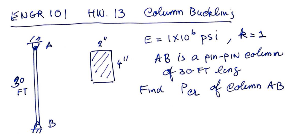 Solved AB is a pimN eolumn 30 FT | Chegg.com