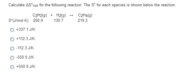 Solved Calculate Delta S degree rxn for the following | Chegg.com