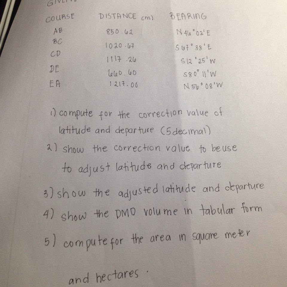 Solved Compute for the correction value of latitude and | Chegg.com
