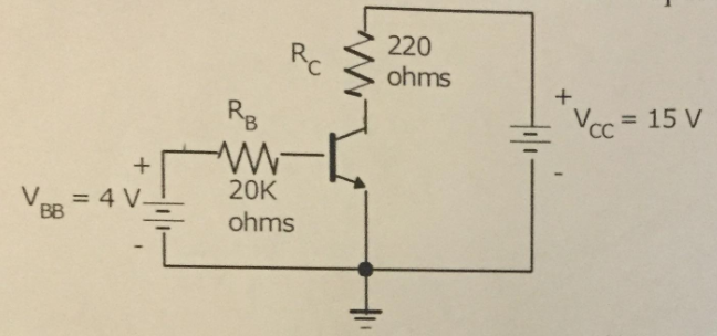 Solved For the circuit given below, calculate IB, IC and the | Chegg.com