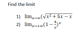 Solved Find the limit1) lim x right arrow infinite (root x^2 | Chegg.com