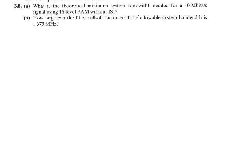 Solved What is the theoretical minimum system bandwidth | Chegg.com