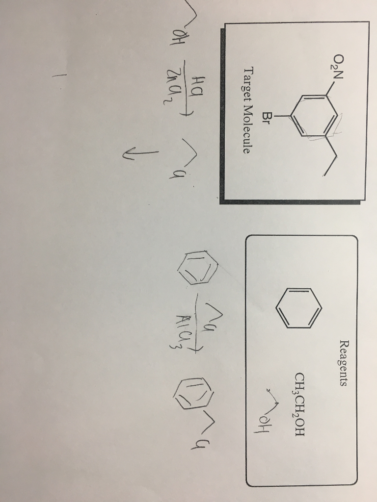 Solved Reagents O2N 2 CH CH2OH Br Target Molecule AI Zn C | Chegg.com