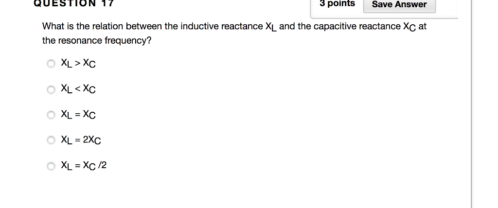 Solved What is the relation between the inductive reactance | Chegg.com