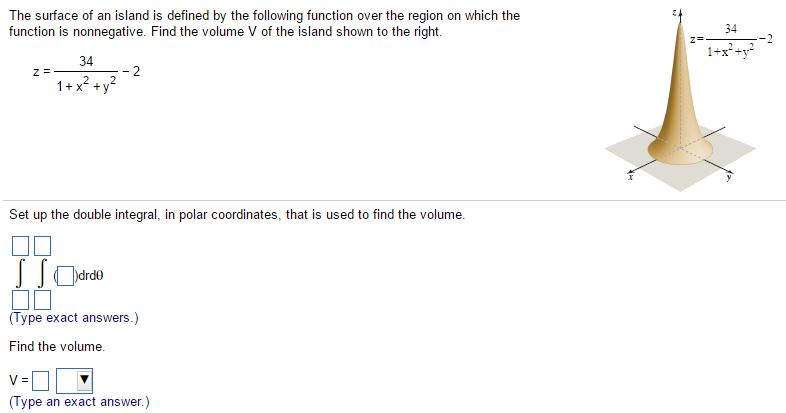 Solved The surface of an island is defined by the following | Chegg.com