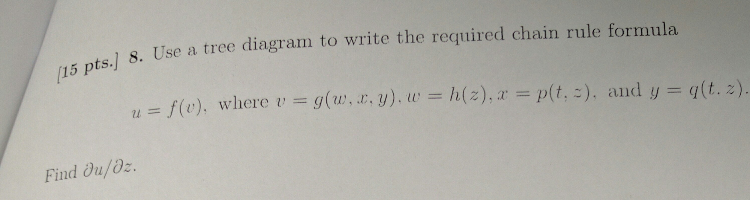 Solved Use a tree diagram to write the required chain rule | Chegg.com