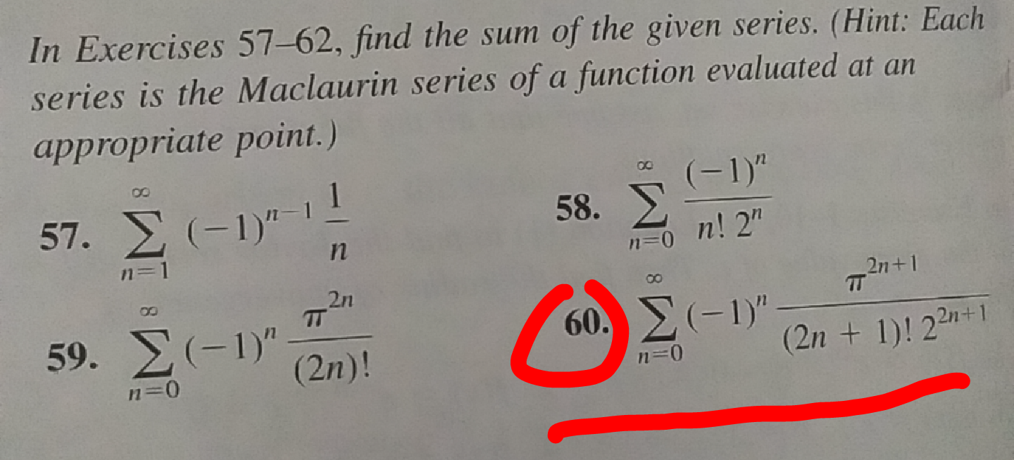 Solved Find the sum of the given series.^Infinity sigma _n = | Chegg.com