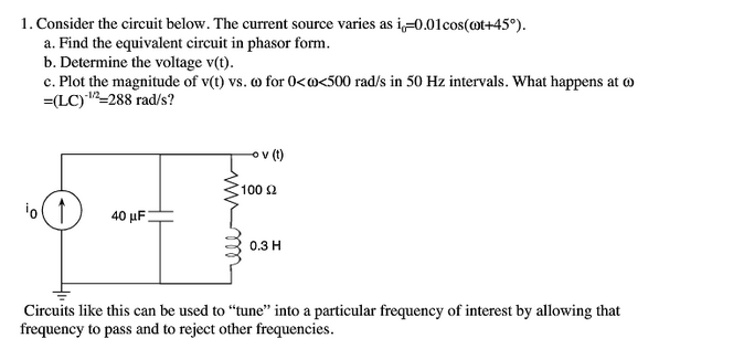Consider the circuit below. The current source varies | Chegg.com
