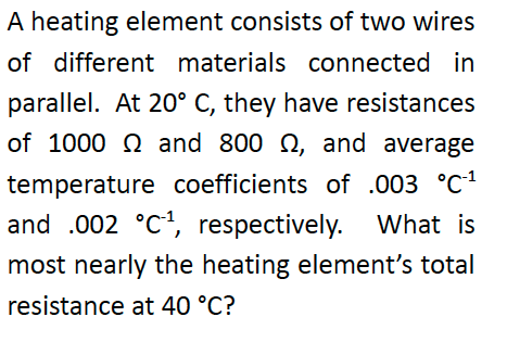 Solved A heating element consists of two wires of different | Chegg.com