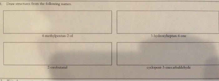 Solved Draw structures from the following names. | Chegg.com