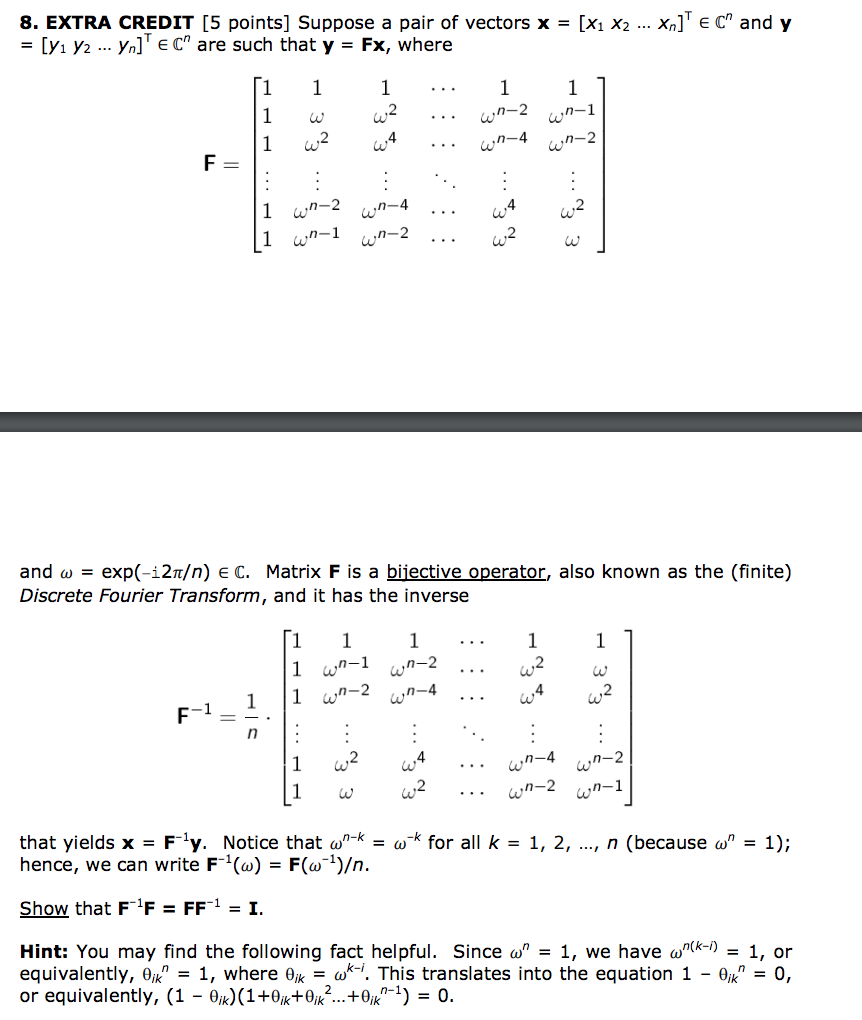 Solved 8. EXTRA CREDIT [5 points] Suppose a pair of vectors | Chegg.com