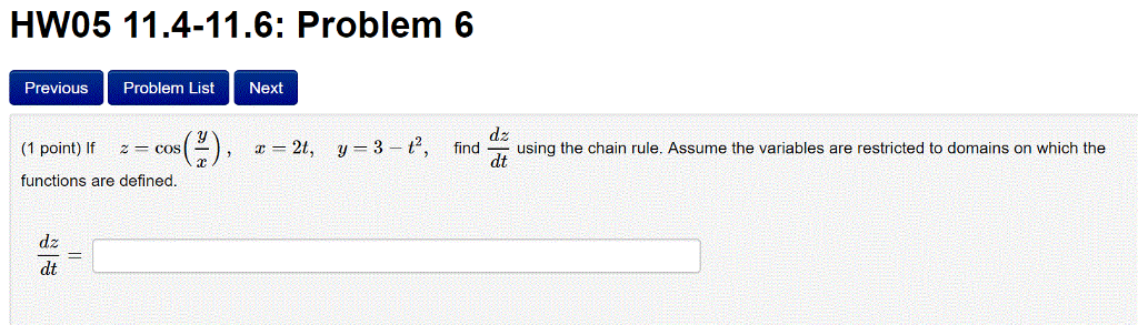 Solved HW05 11.4-11.6: Problem 6 Previous Problem ListNext | Chegg.com