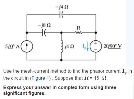 Solved Use the mesh - current method to find the phasor | Chegg.com