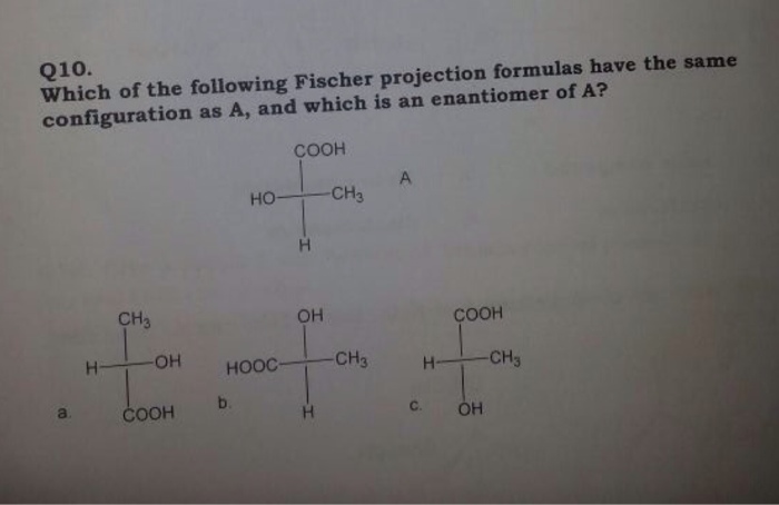 Solved Which of the following Fischer projection formulas | Chegg.com