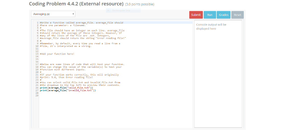 Solved Coding Problem 442 External Resource 30 7317