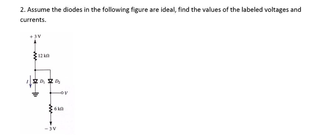 Solved 2. Assume the diodes in the following figure are | Chegg.com