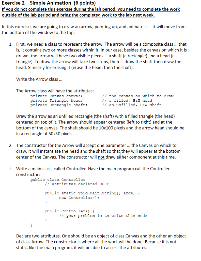Exercise 2 - Simple Animation (6 points) If you do | Chegg.com